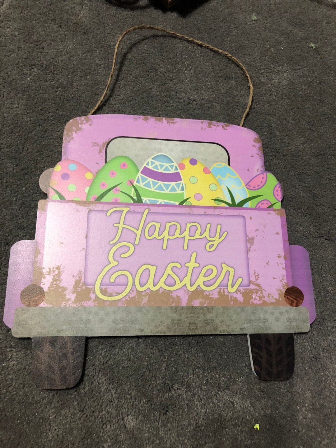 Pink Truck Happy Easter Sign, Easter Truck Sign, Easter Sign, Wreath ...
