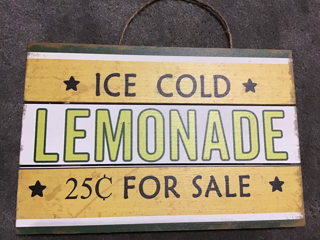 Ice Cold Lemonade Sign, Farm Sign, Farmhouse Sign, Lemon Sign, Lemon ...