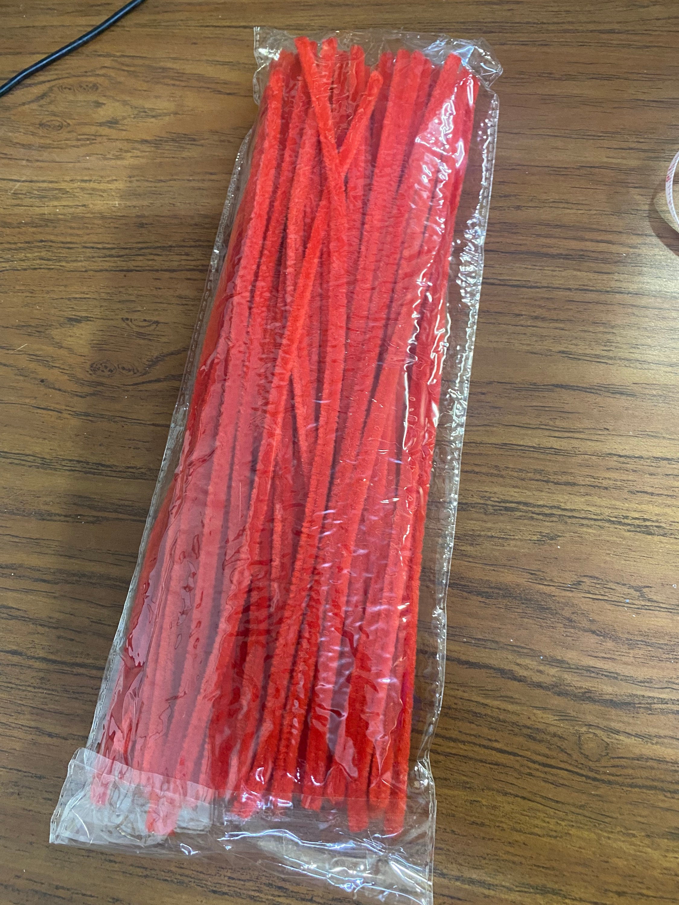 100pc Chenille Stem Pipe Cleaner - Red-orange - MD9005 - Etsy