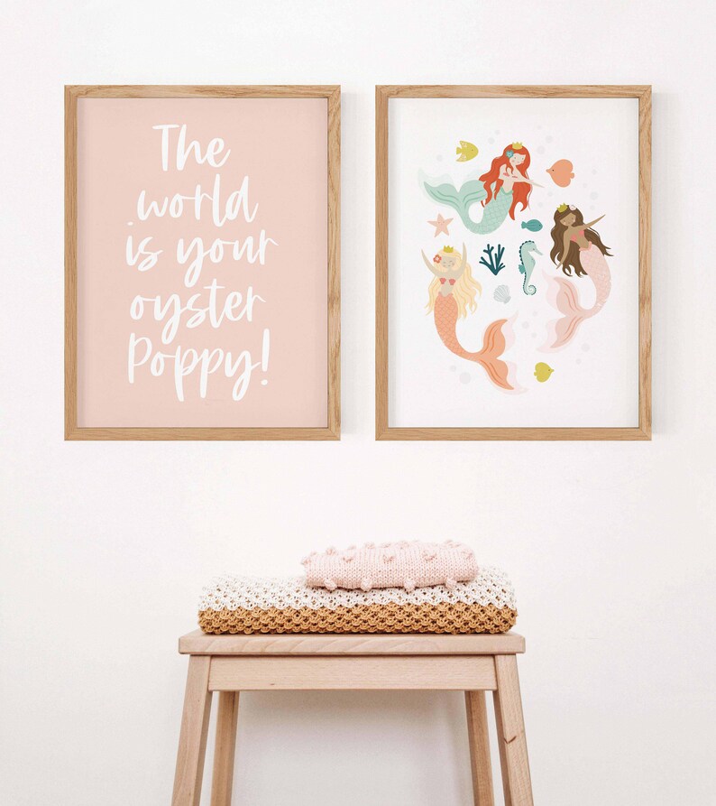 Lámina artística de la Princesa Sirena, decoración para la habitación ...