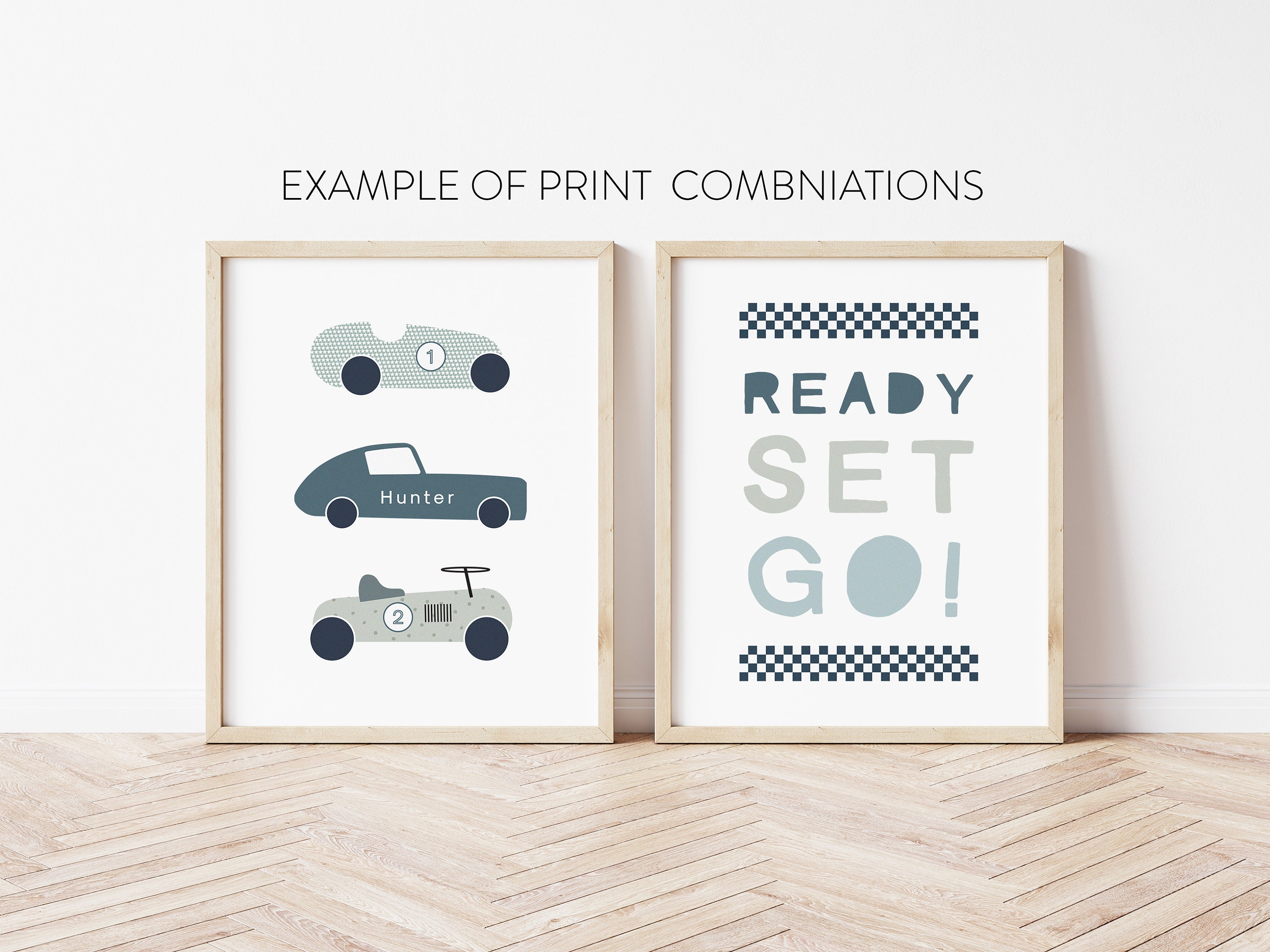READY SET GO Car Nursery Prints Kids Vehicle Wall Art - Etsy