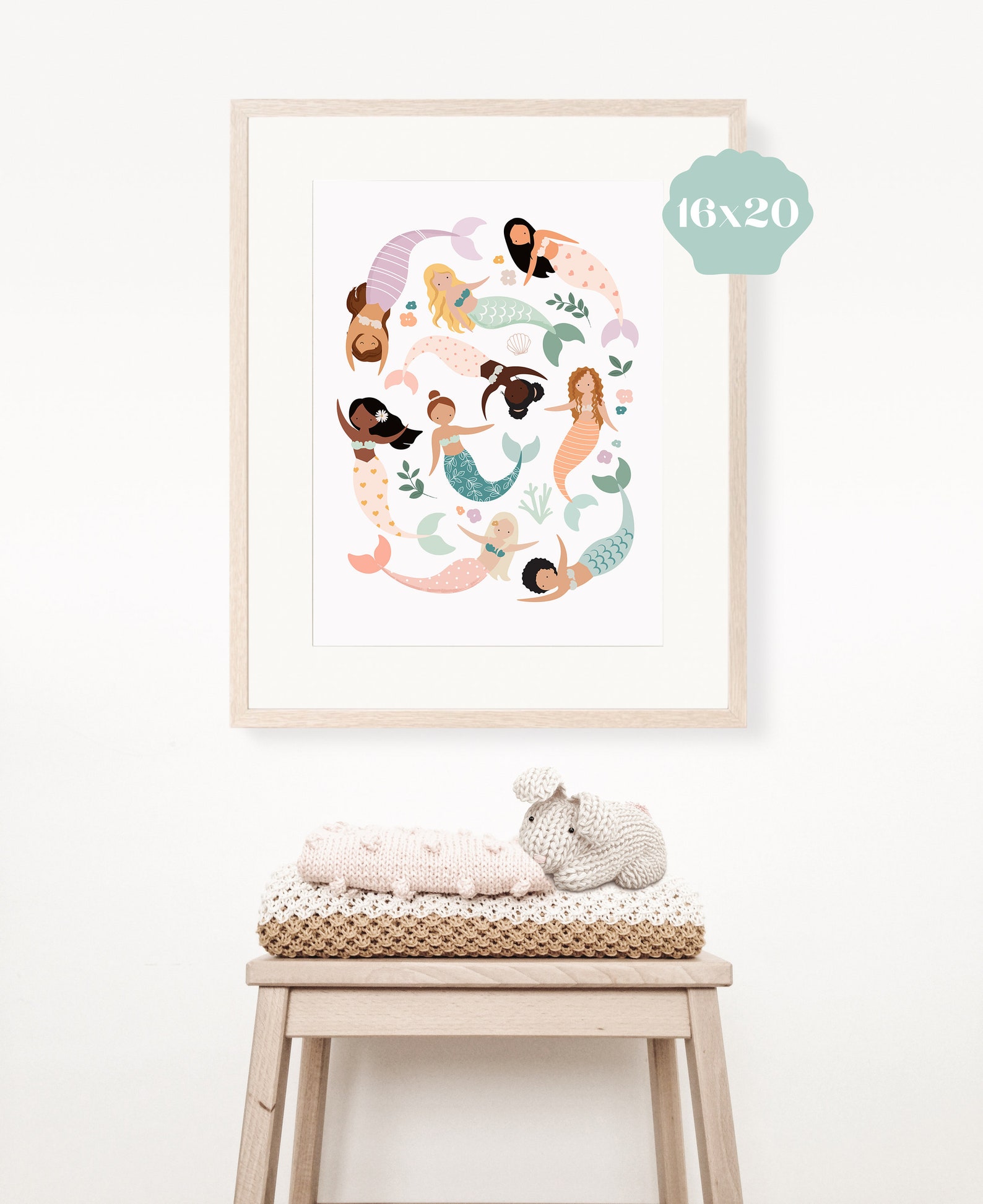 Mermaid Childrens Print Kids Ocean Wall Art Mermaid Bedroom - Etsy