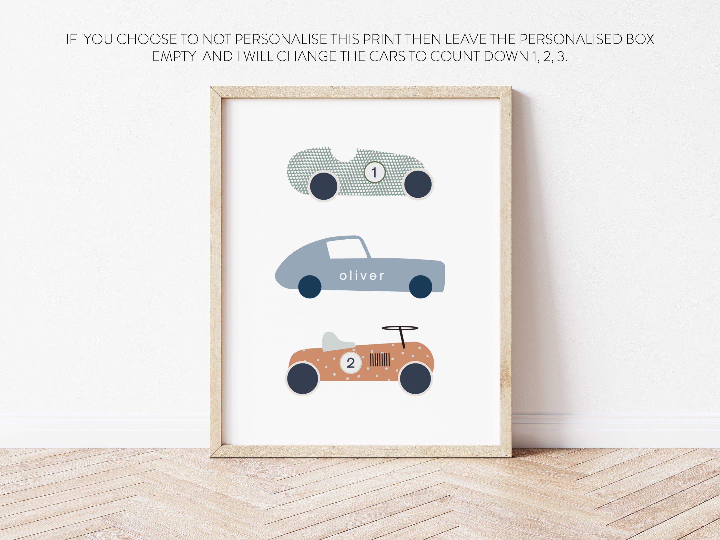 Set of 3 Personalised Car Nursery Prints Kids Vehicle Wall - Etsy UK