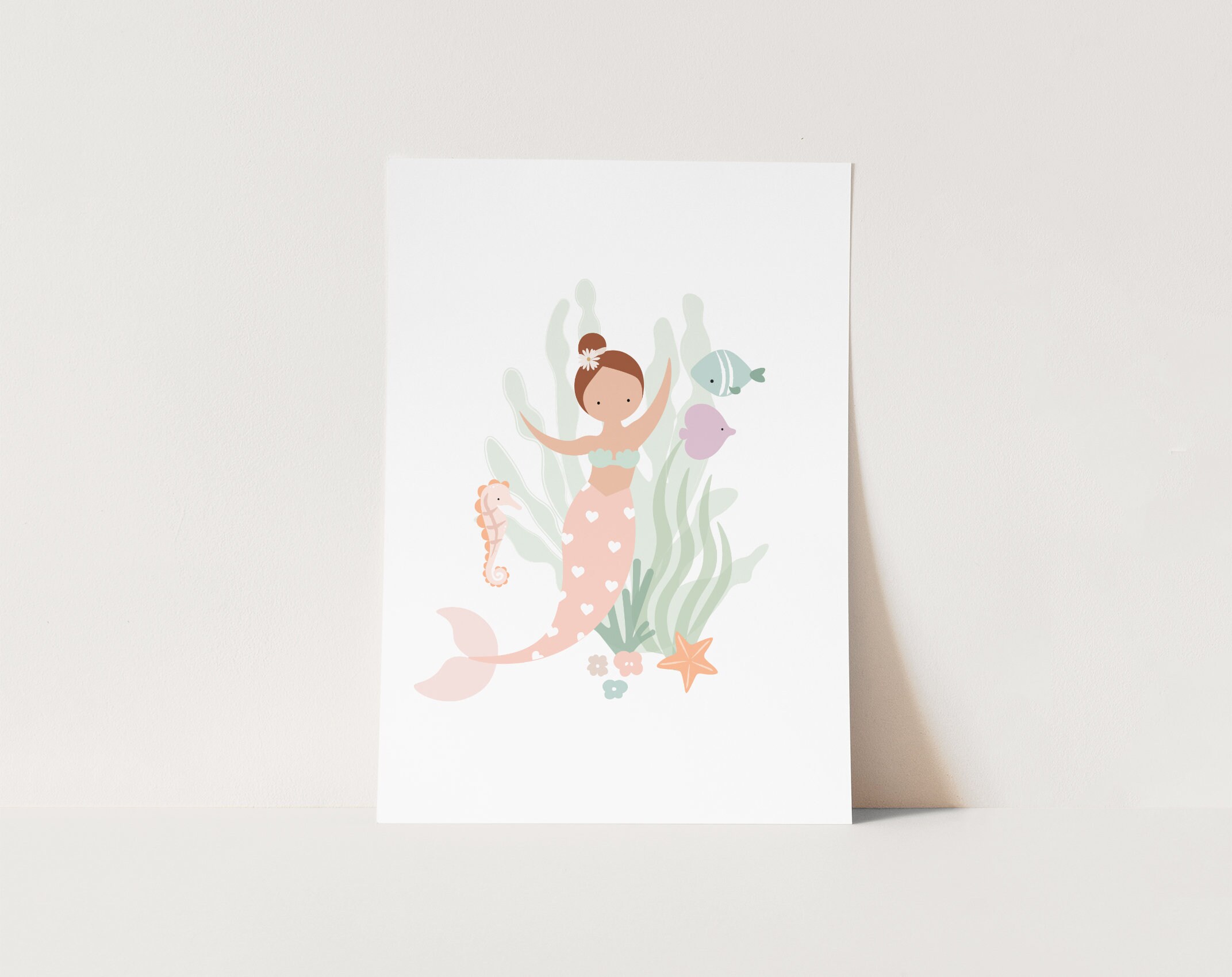 Mermaid Print Set of 3, Mermaid Personalised Bedroom Decor, Ocean ...