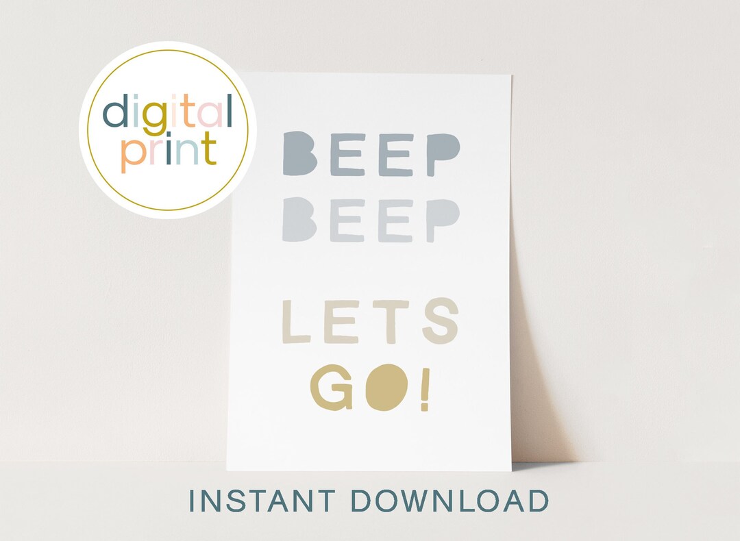 Beep Beep Lets Go Car Nursery Art Print (digital Download) - Etsy
