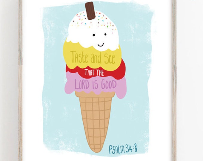 Bible Verse Printable Wall Art- Taste and See That the Lord is Good.ice ...