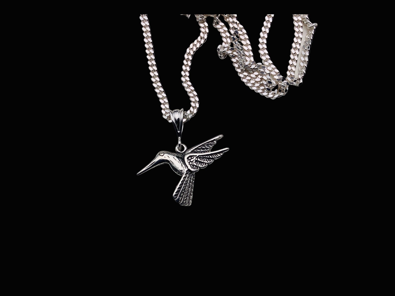 Hummingbird Necklace Tiny Sterling Silver Hummingbird - Etsy