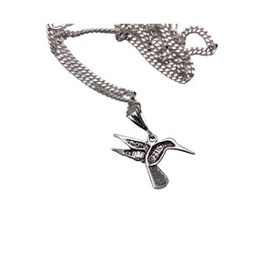 Hummingbird Necklace, Tiny Sterling Silver Hummingbird Charm - Etsy