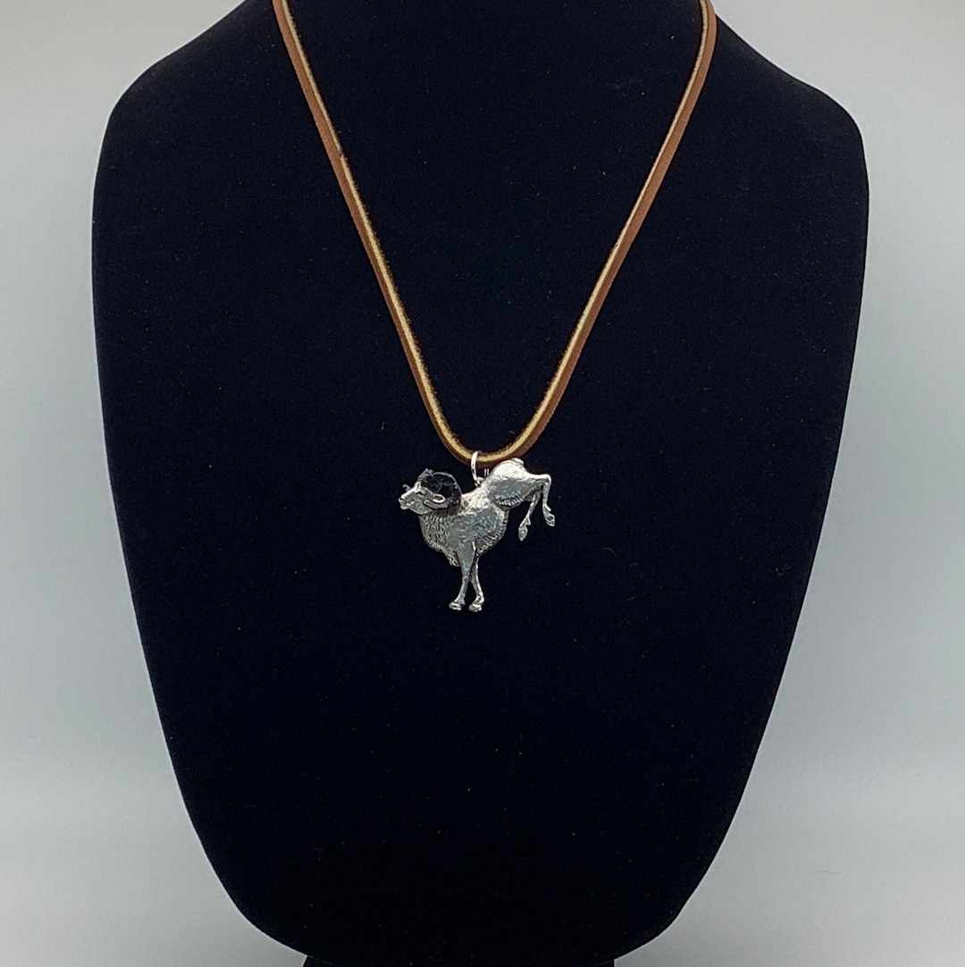 Big Horn Ram Pendant Necklace on Leather Lanyard - Etsy