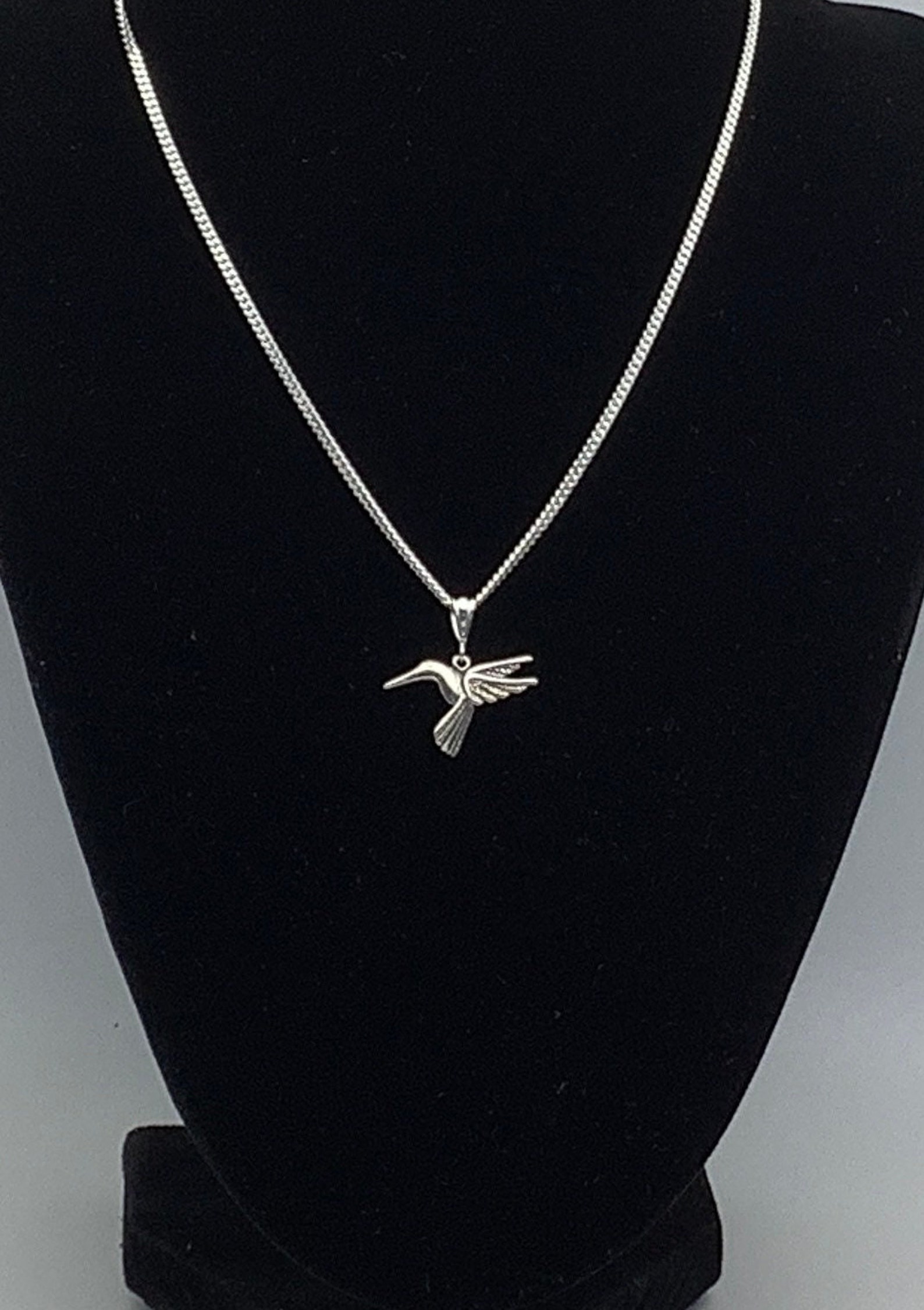 Hummingbird Necklace Tiny Sterling Silver Hummingbird - Etsy
