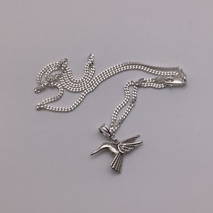 Hummingbird Necklace, Tiny Sterling Silver Hummingbird Charm - Etsy