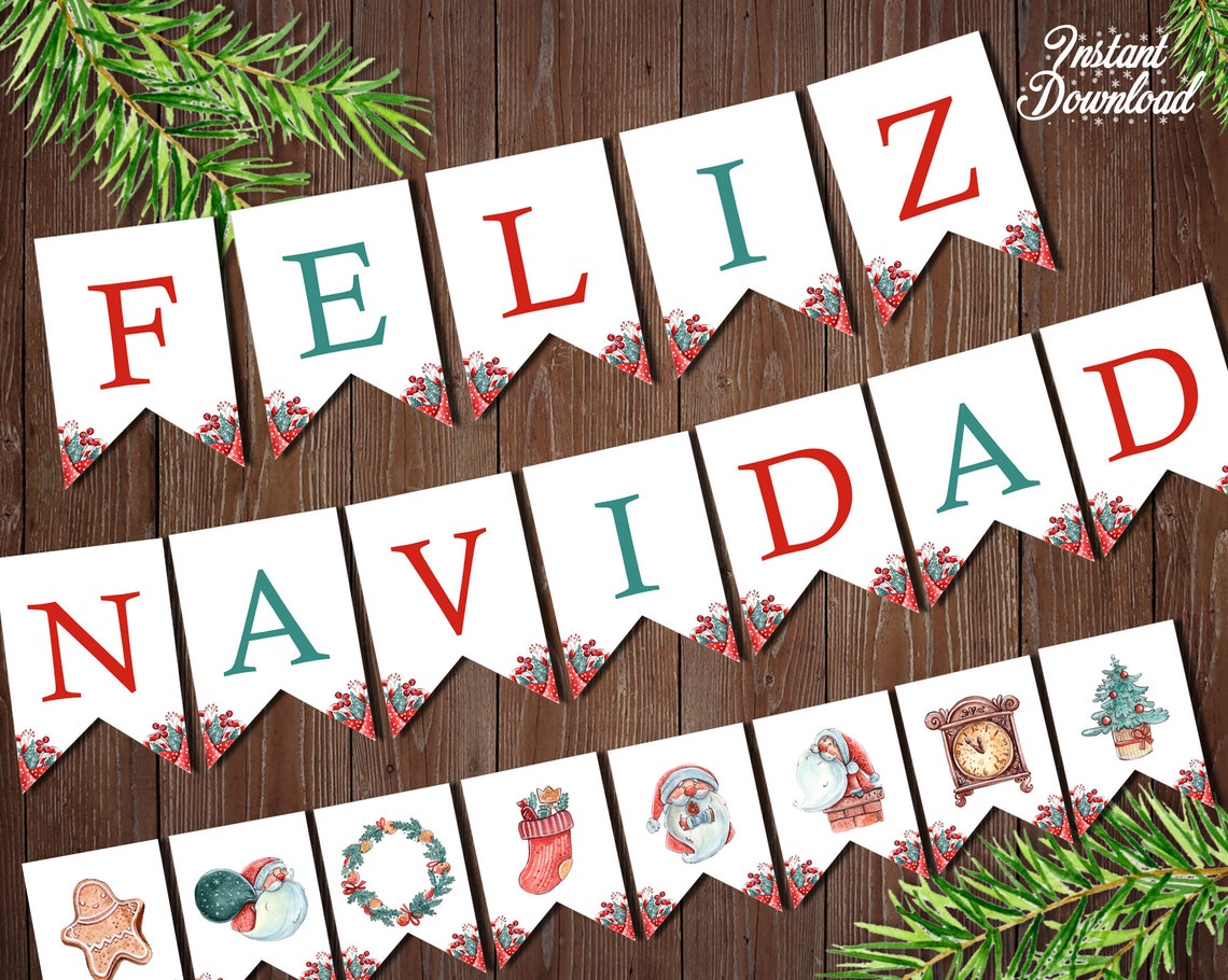 Feliz Navidad Banner Feliz Navidad Sign Spanish Christmas | Etsy