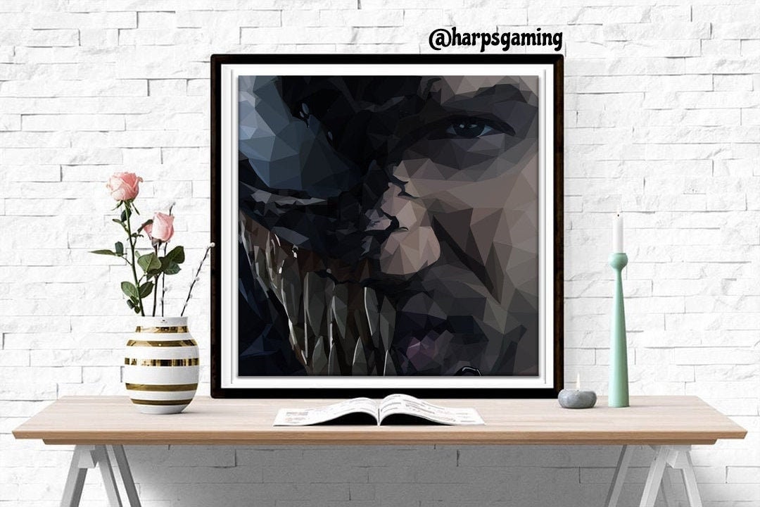 Custom Tom Hardy/venom Low-poly Digital Art (framed) DIGITAL COPY ...