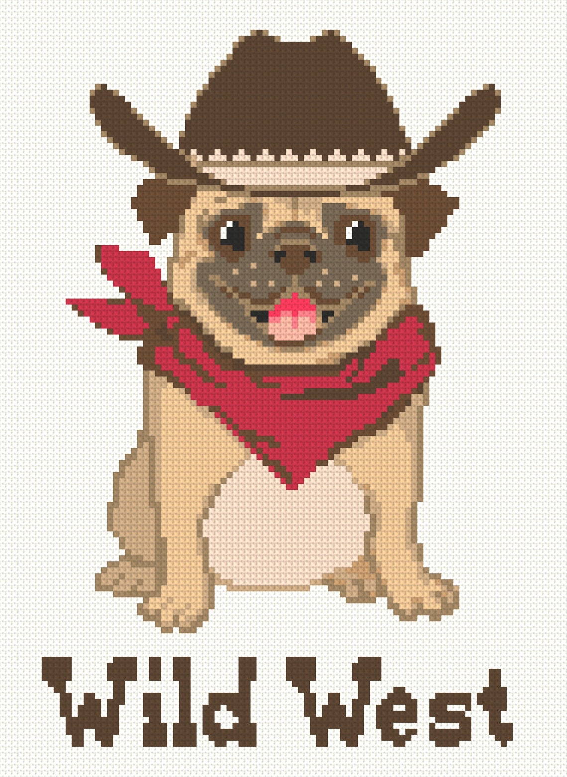 Pug Dog Chefs Hat Cross Stitch Pattern PDF Funny Croissant - Etsy