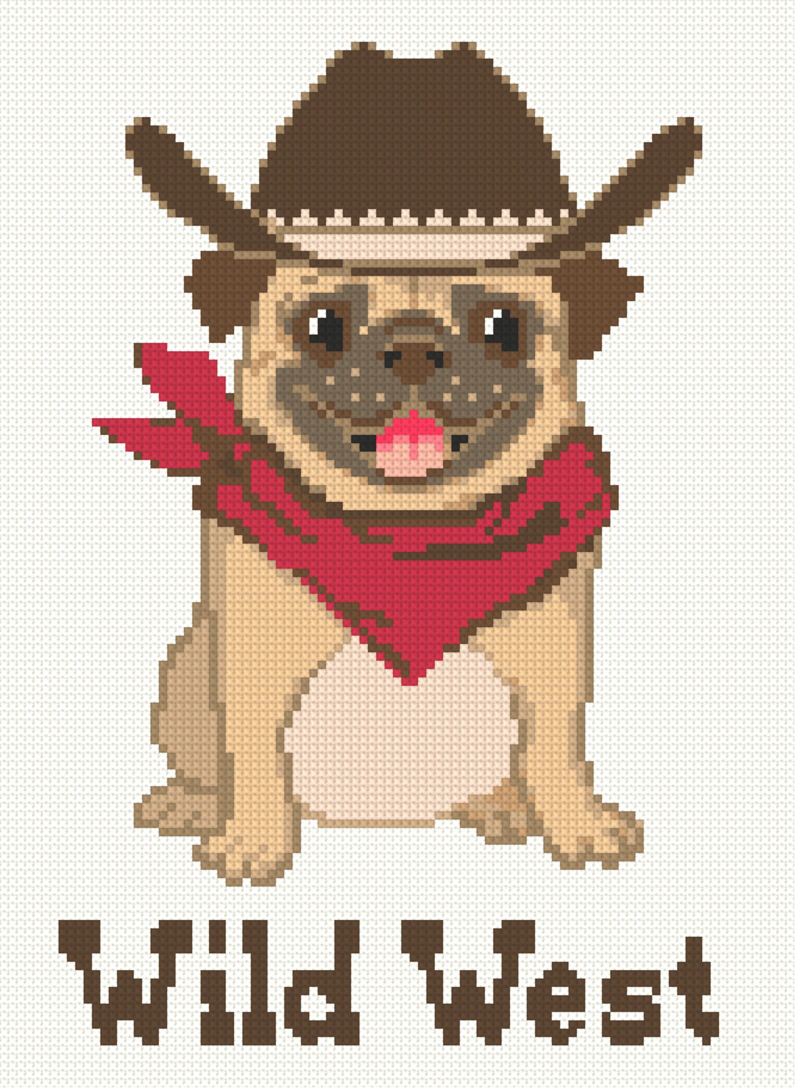 Pug Dog Chefs Hat Cross Stitch Pattern PDF Funny Croissant - Etsy