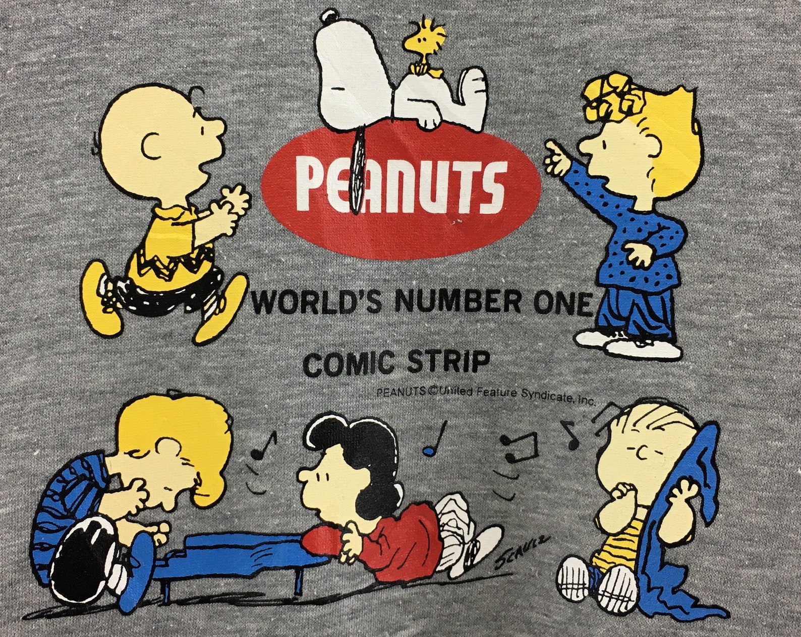 Rare Peanuts Number One World Comic Strip Big Print Spell Out - Etsy