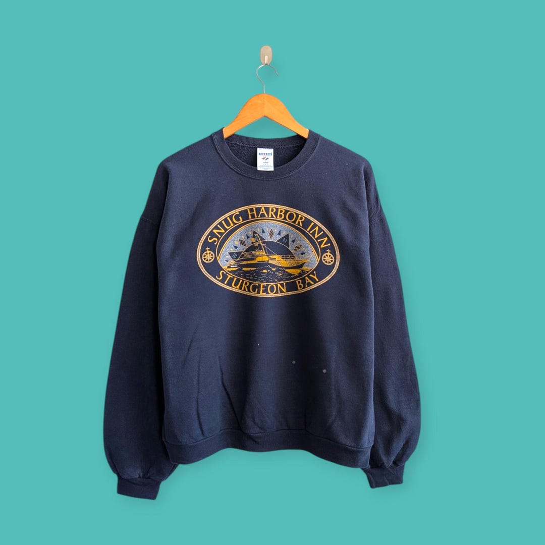 Vintage Snug Harbor Inn Big Image Sweatshirt Sturgeon Bay Crewneck ...