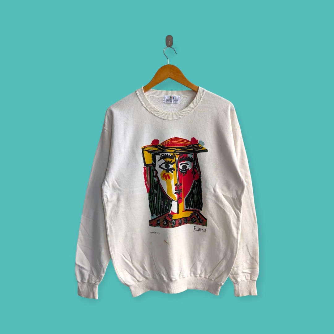 Vintage 90s Pablo Picasso Sweatshirt Artwork Drawing Crewneck Pablo ...
