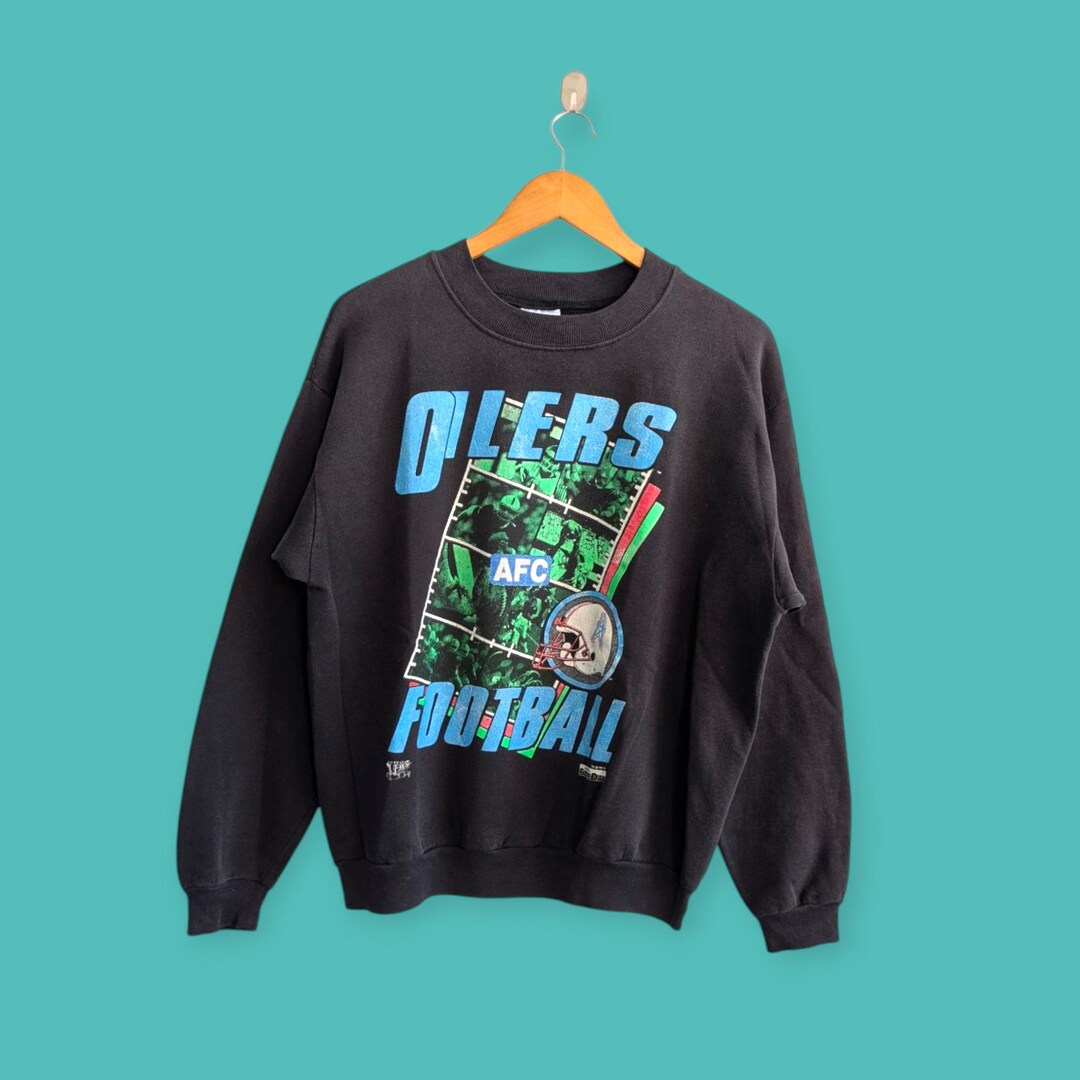 Vintage 90s Houston Oilers Big Image Sweatshirt Houston Oilers Crewneck ...