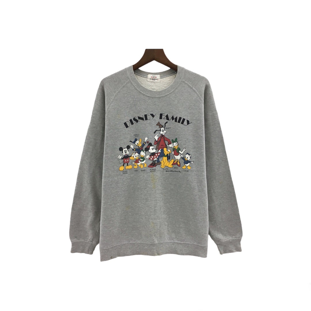 Rare Vintage Walt Disney Family Dia Club Big Logo Crewneck Grey Color ...