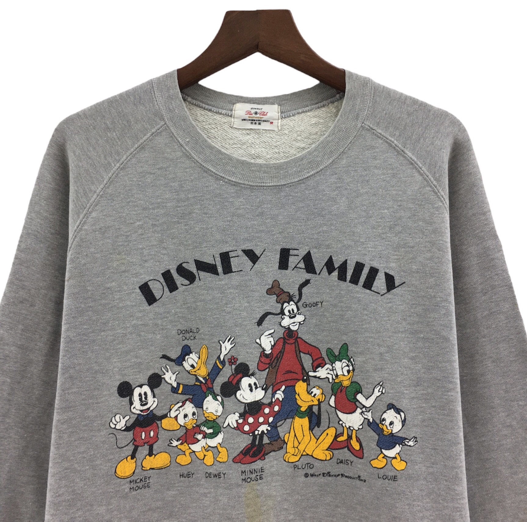 Rare Vintage Walt Disney Family Dia Club Big Logo Crewneck Grey Color ...
