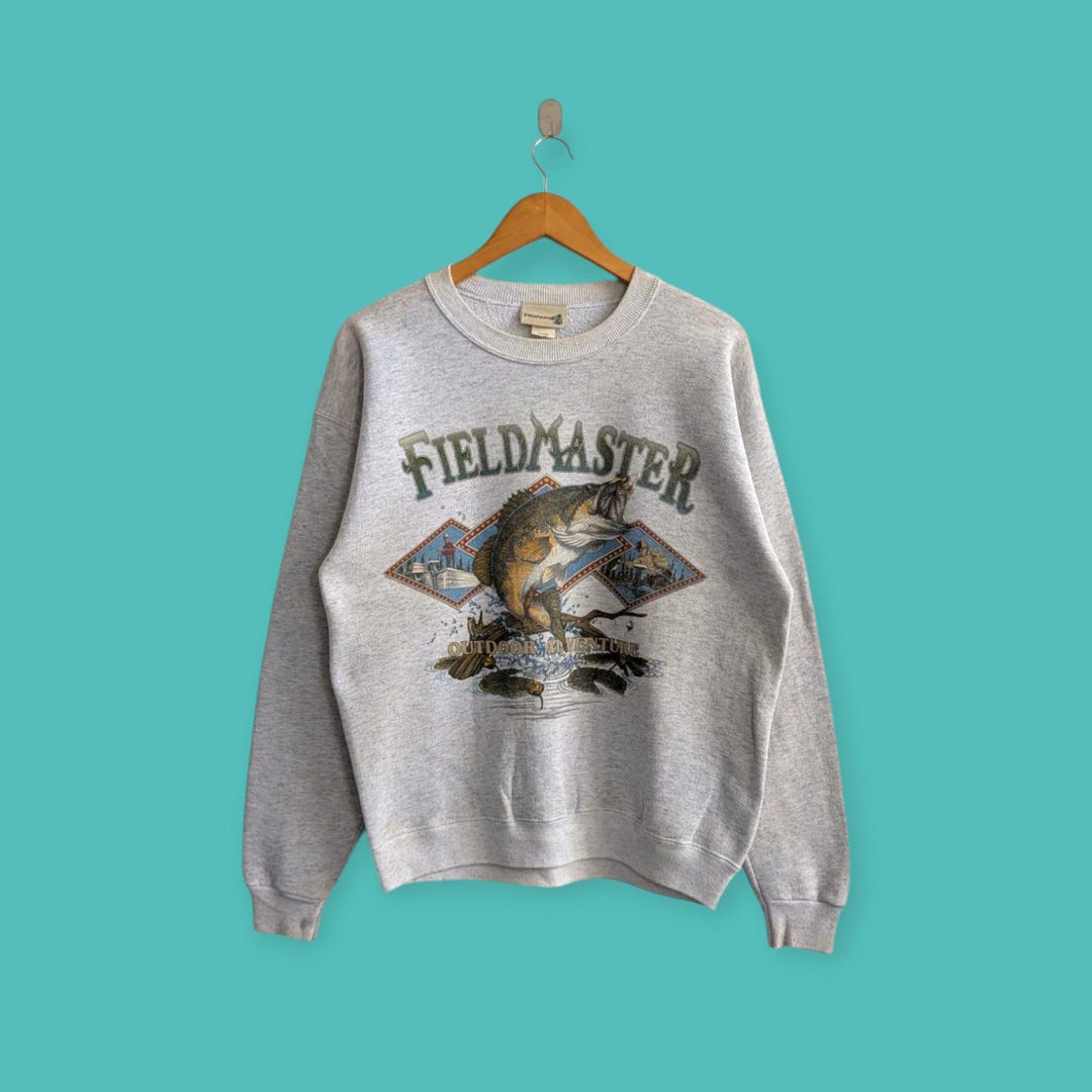 Vintage 90s Fieldmaster Sweatshirt Outdoor Adventure Crewneck Trout ...