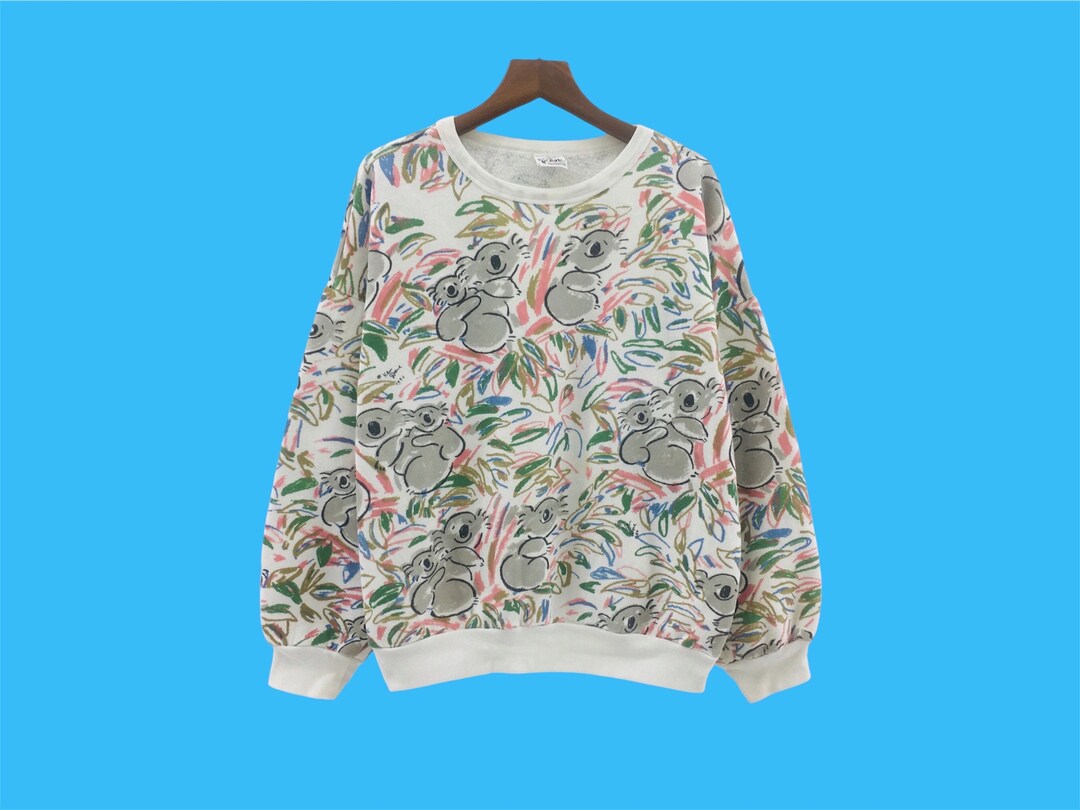 Rare Vintage Ken Done Koala Full Print Crewneck Sweatshirt Pullover Art ...