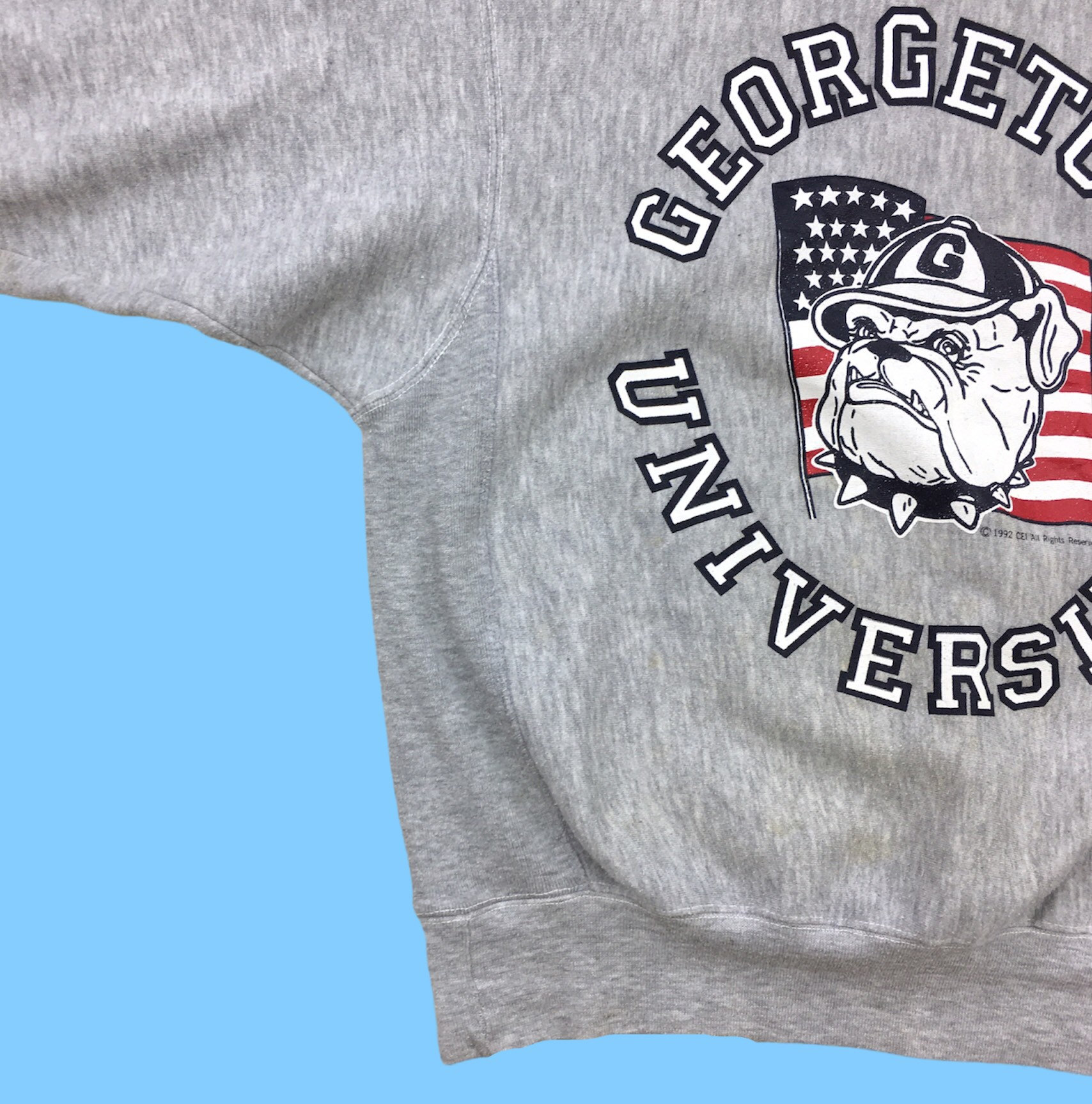 Very Rare Vintage 90s Georgetown University Bulldog Big Print - Etsy