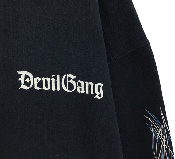 Rare! Devil Gang Big Print Logo Spell Out Crewneck Bl… - Gem