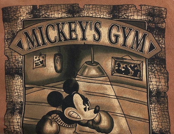 Rare! Vintage Mickey Mouse Mickey’s Gym Big Logo Prin… - Gem