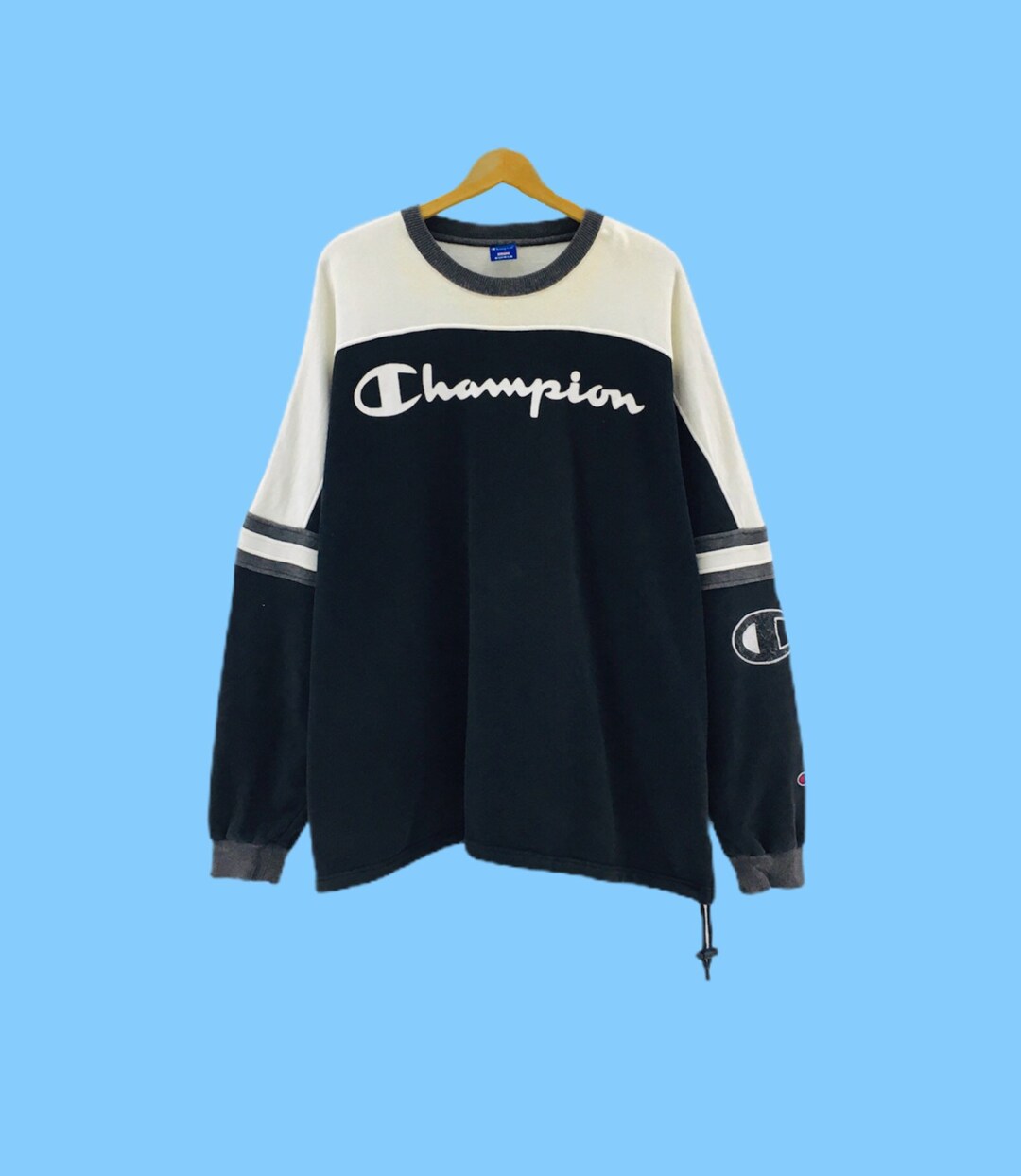 Rare Champion Big Logo Print Spellout Embroidery Crewneck - Etsy