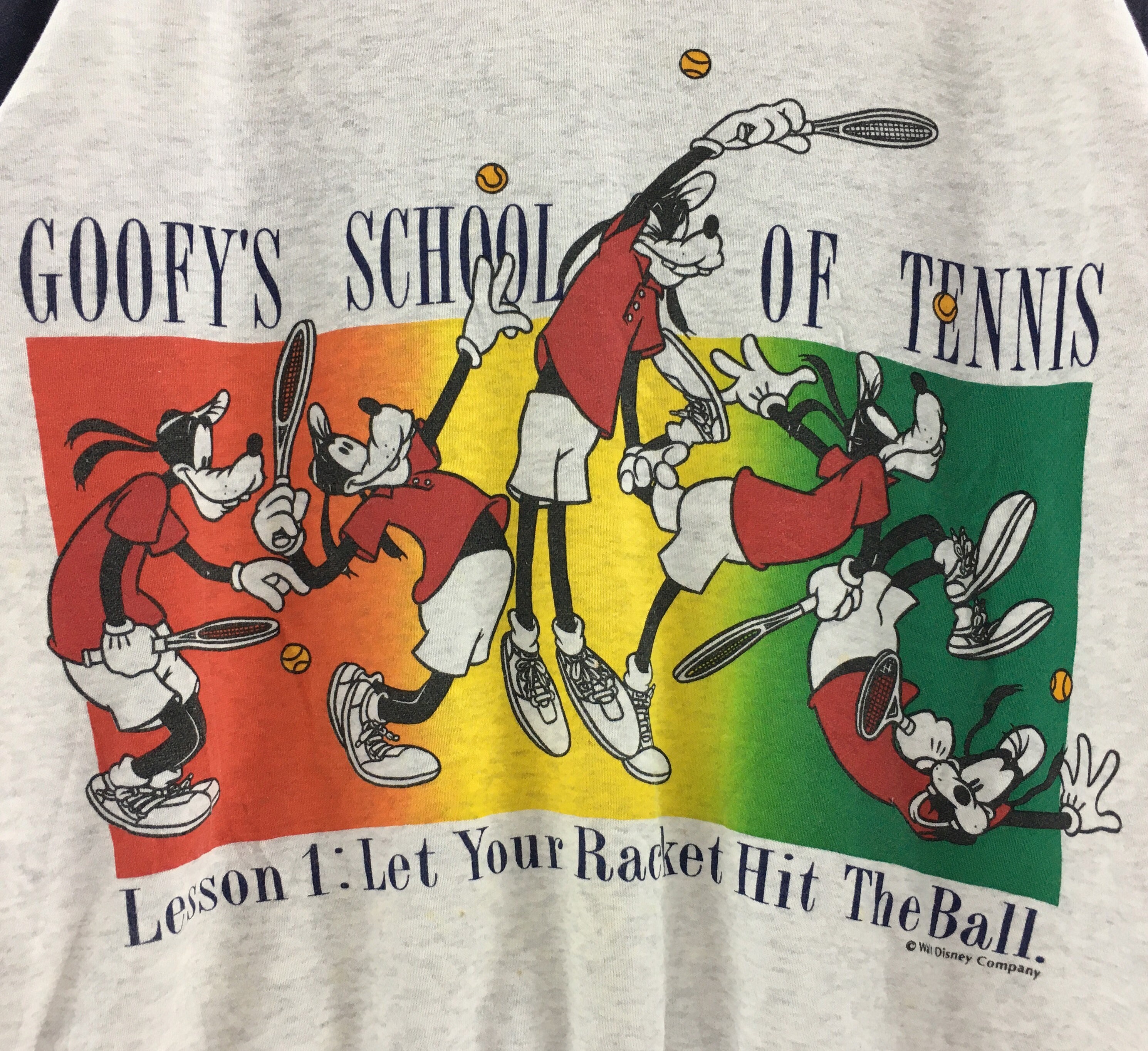 Rare Vintage Disney Goofy School of Tennis Big Logo Crewneck Medium ...