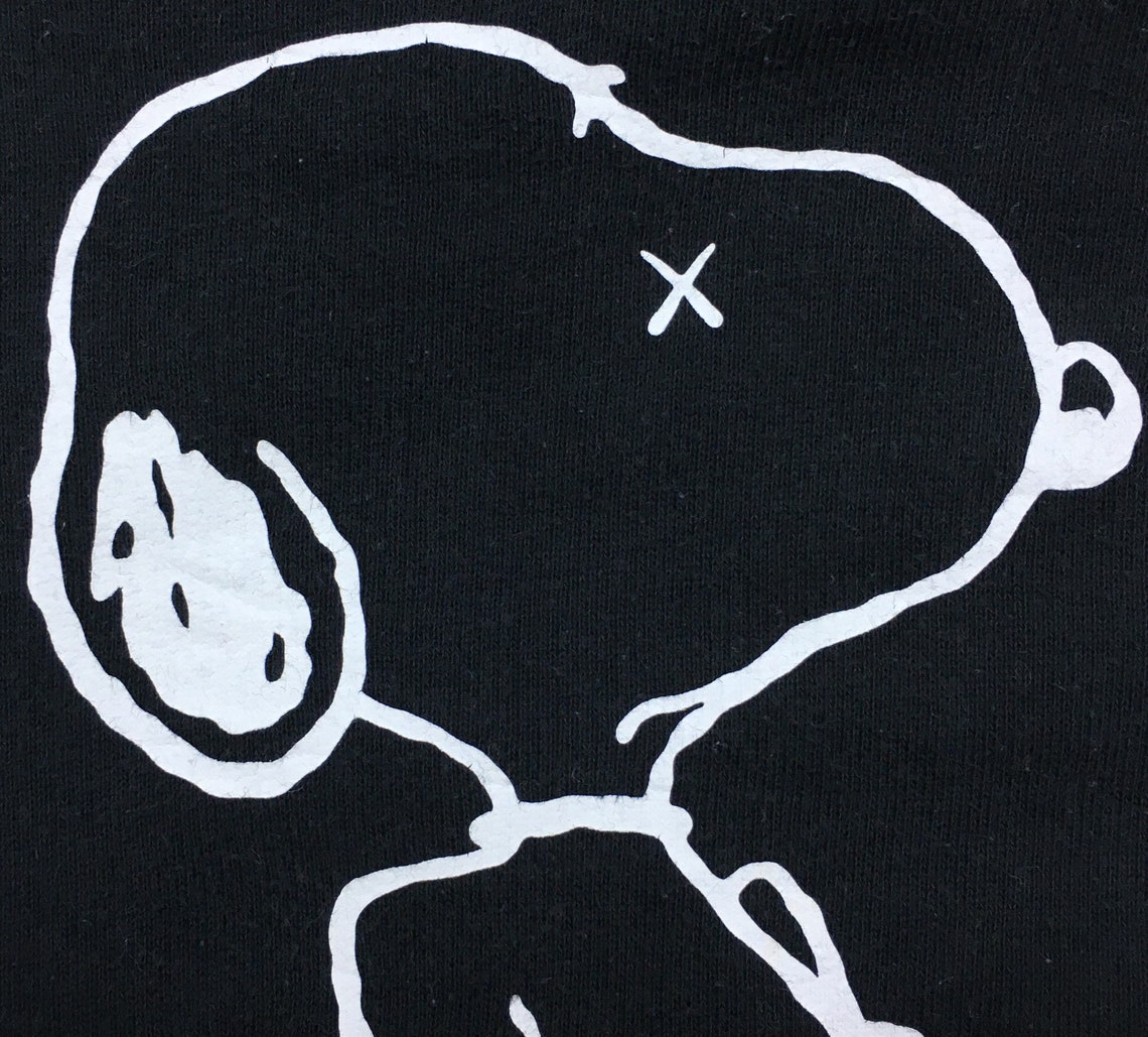 Rare Kaws X Peanuts Snoopy Skateboard Big Print Crewneck - Etsy