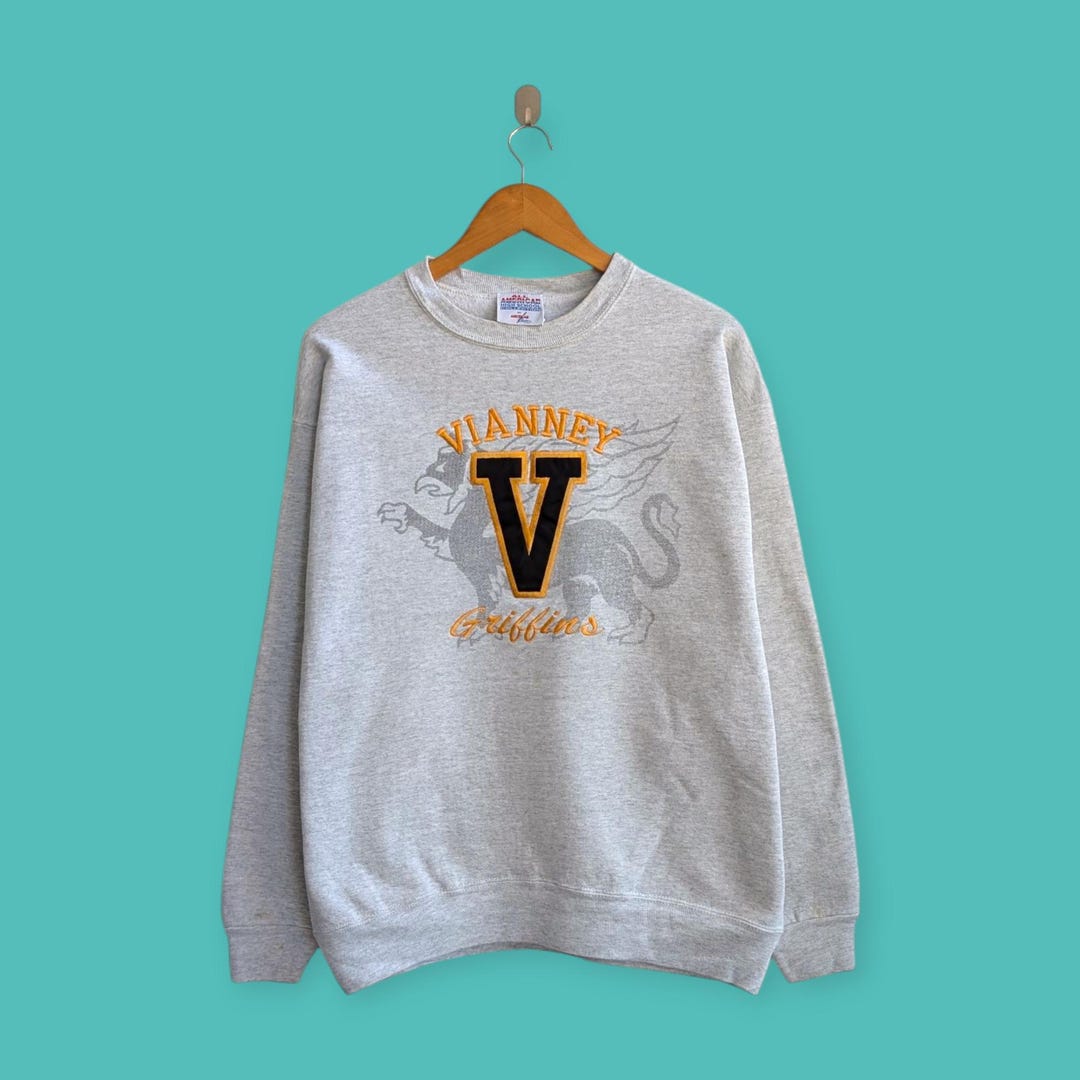Vintage 90s Vianney Griffin Big Logo Sweatshirt Embroidered Crewneck ...