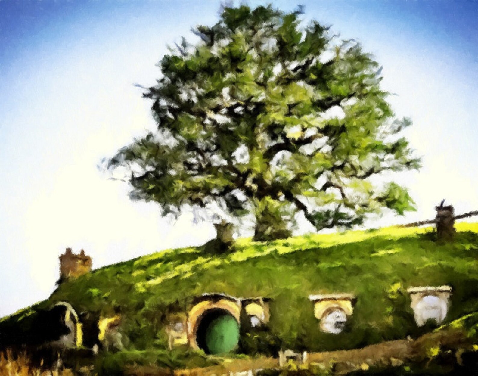 Bilbo Bag End Painting the Shire Hobbit Hole the Hobbit Home Lord of ...