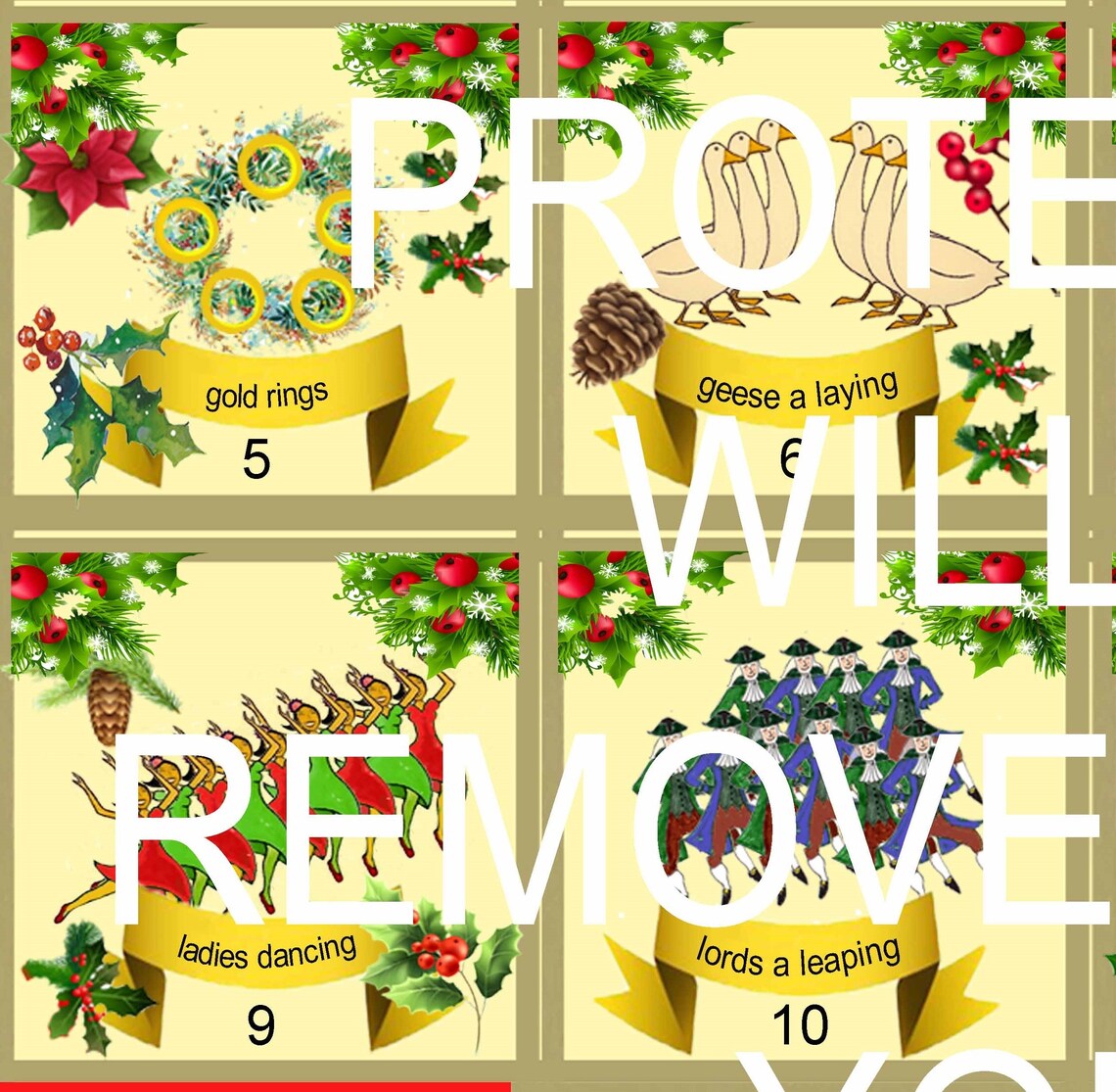 Twelve Days of Christmas Ornaments Decoration Patterns Printable Gift ...