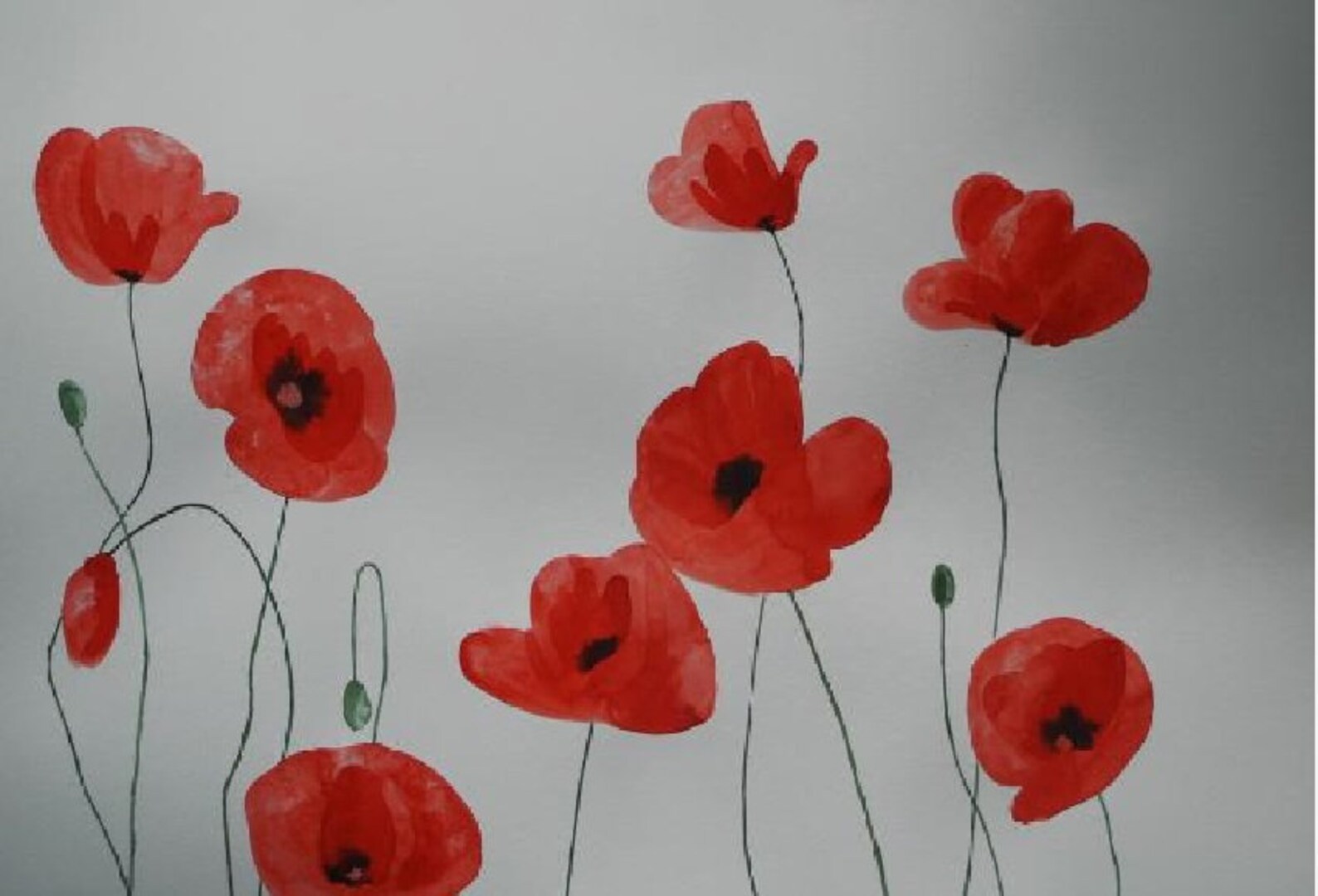 Red Poppies Print Poppies Watercolor Print Poppy Wall Art - Etsy