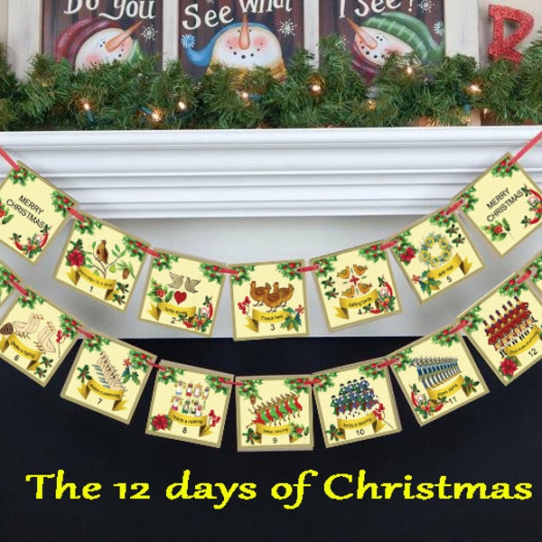 12 Days of Christmas Gift Tags - Etsy