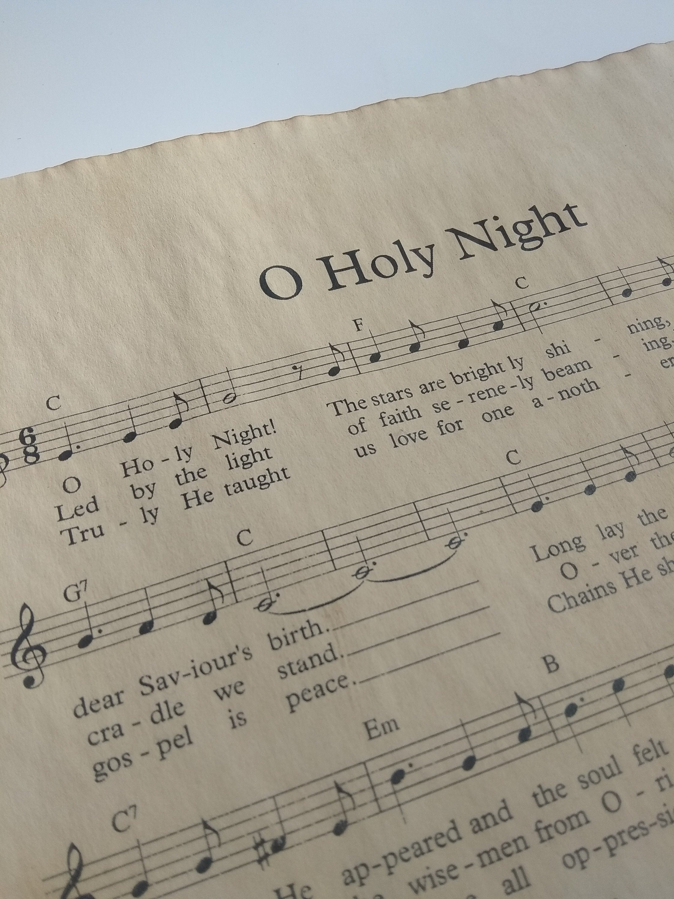 O Holy Night Hymn Print Instant Download Aged Antique Music - Etsy