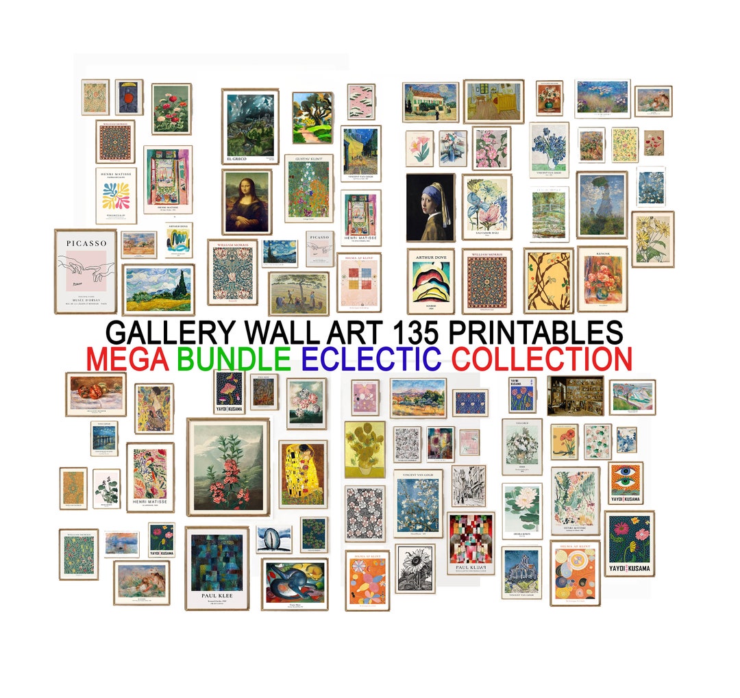 Eclectic Bundle Gallery Wall Prints 135 Vintage Ultimate Eclectic ...