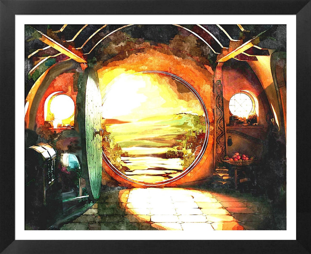 The Hobbit Home Bag End Painting the Shire Hobbit Hole Lord of the ...