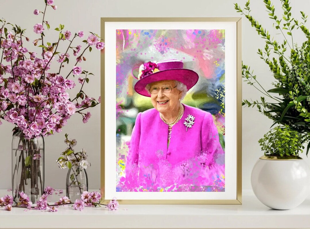 Queen Elizabeth | Queen Portrait Watercolour Queen of England | Digital ...