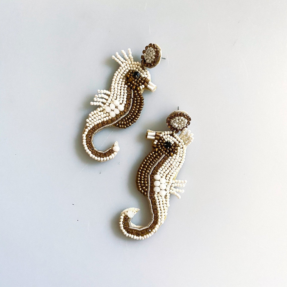 Beaded Seahorse Handmade Earrings - Etsy