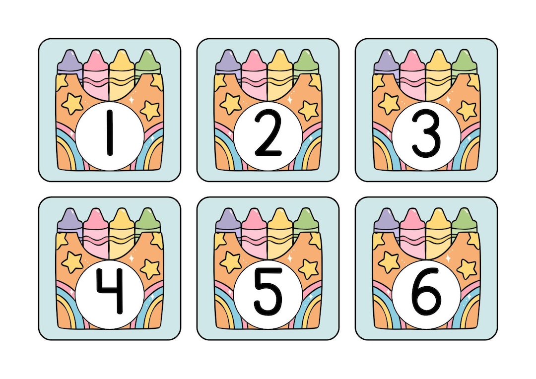 Pastel Crayon Calendar Pieces, Classroom Printable (digital Download ...