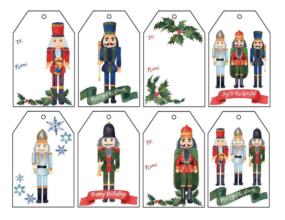 Printable Christmas Gift Tags Set of 8 Digital File - Etsy