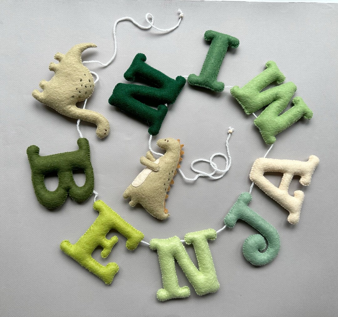Felt Dinosaur Name Banner Felt Name Garland Personalised - Etsy