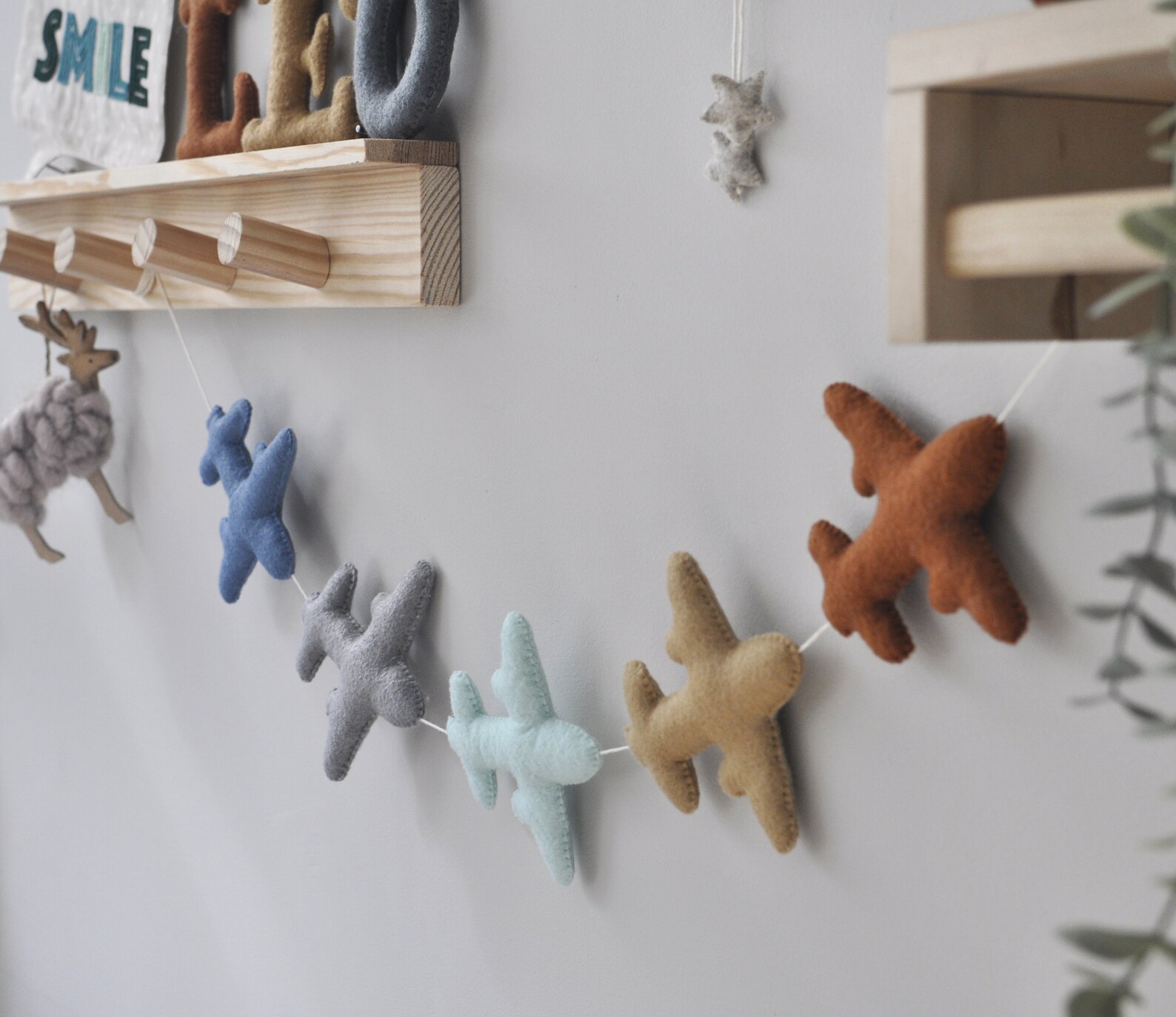 Felt Airplane Garland Plane Garland Kids Room Decor | Etsy