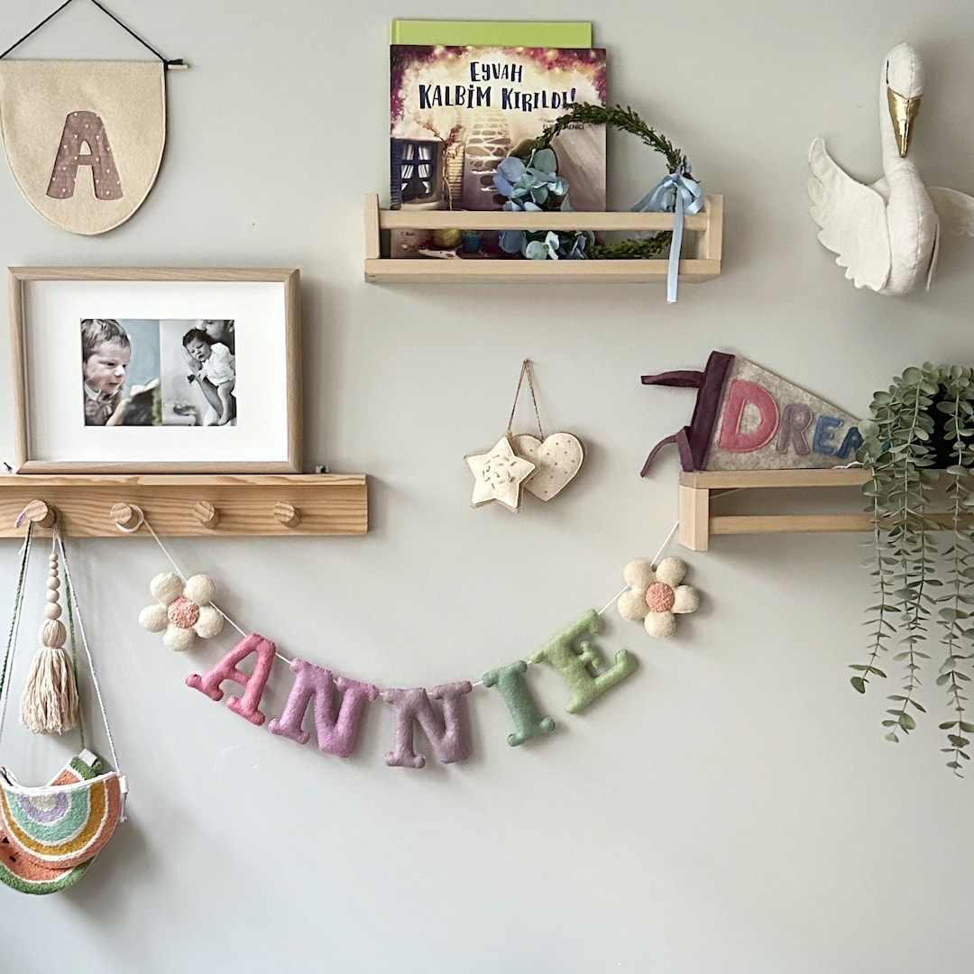 Felt Name Banner | Flower Name Banner | Daisy Name Garland ...