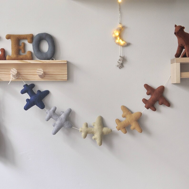Felt Airplane Garland Plane Garland Kids Room Decor | Etsy
