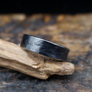 Black Iron Ring Band, Hand Forged Pagan Ring, Rustic Men's Women's Ring ...